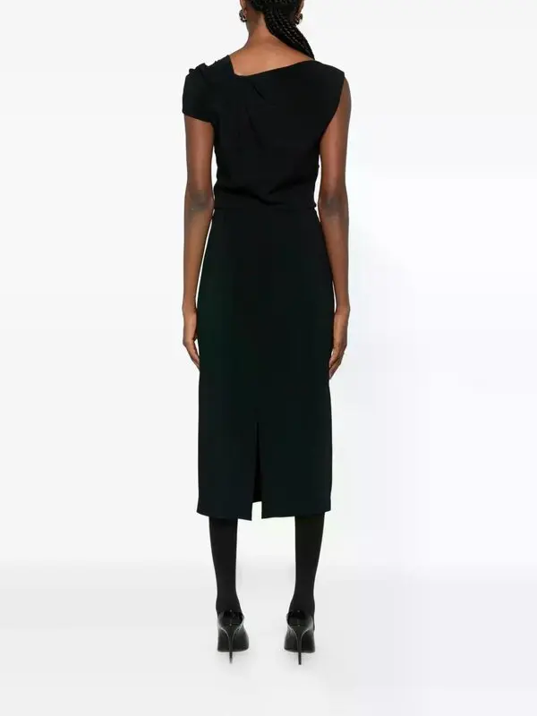 Givenchy Draped One-shoulder Midi Dress - Black