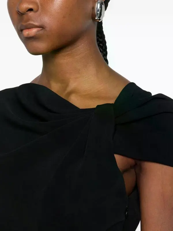Givenchy Draped One-shoulder Midi Dress - Black