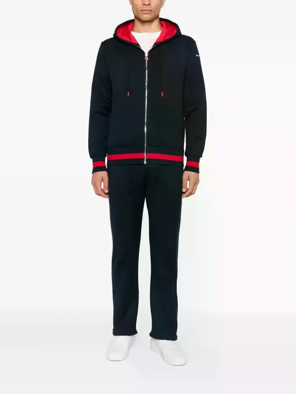 Kiton Contrast-bands Cotton Tracksuit - Blue