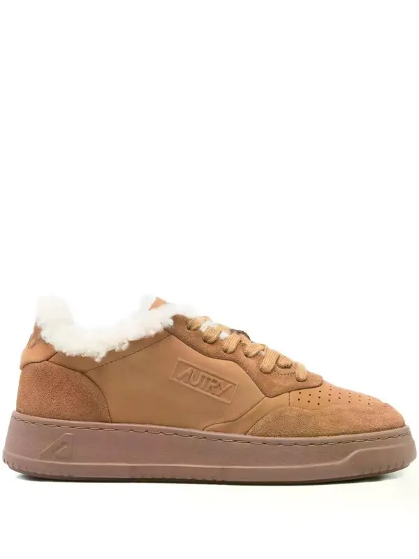 AUTRY Medialist Shearling Sneakers - Brown