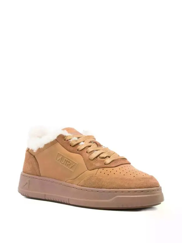 AUTRY Medialist Shearling Sneakers - Brown
