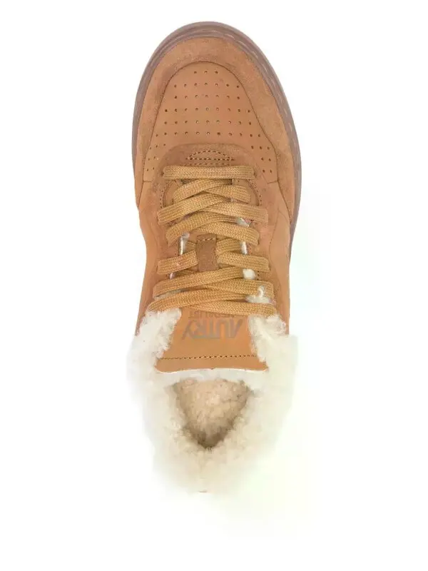 AUTRY Medialist Shearling Sneakers - Brown