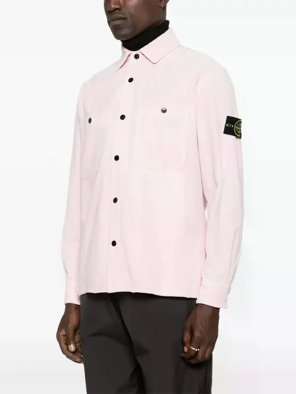 Stone Island Corduroy Patch-pocket Shirt - Pink