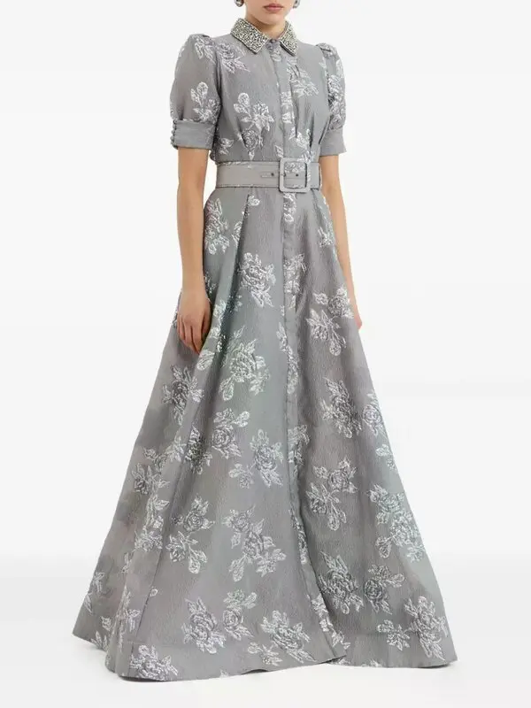 Rebecca Vallance Ruth Embellished Belted Gown