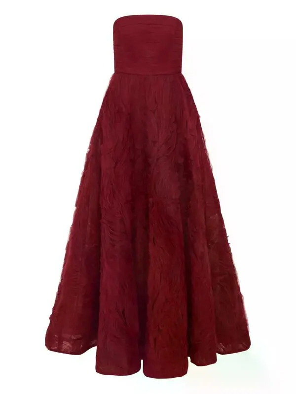 Rebecca Vallance Willow Strapless Ruffled Gown