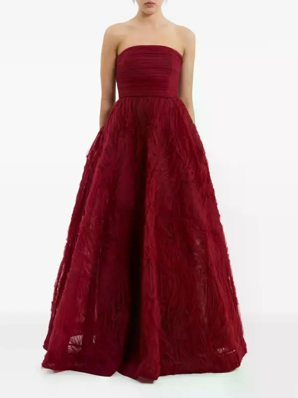 Rebecca Vallance Willow Strapless Ruffled Gown