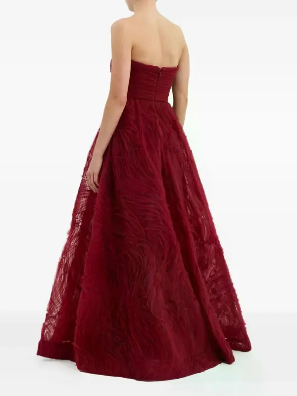 Rebecca Vallance Willow Strapless Ruffled Gown