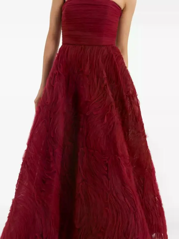 Rebecca Vallance Willow Strapless Ruffled Gown