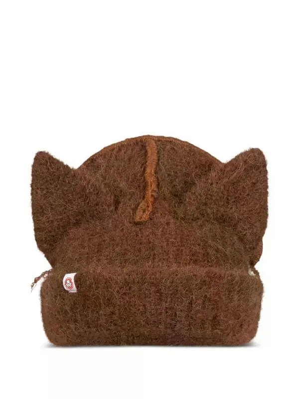 CHARLES JEFFREY Cat-ear Beanie - Brown