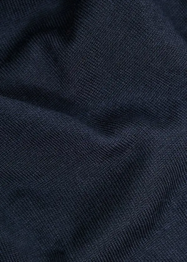 Canali Half-zip Wool-blend Jumper - Navy