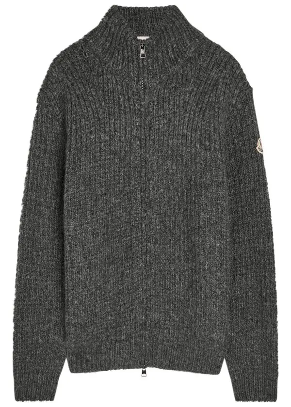 Moncler Ribbed Alpaca-blend Cardigan