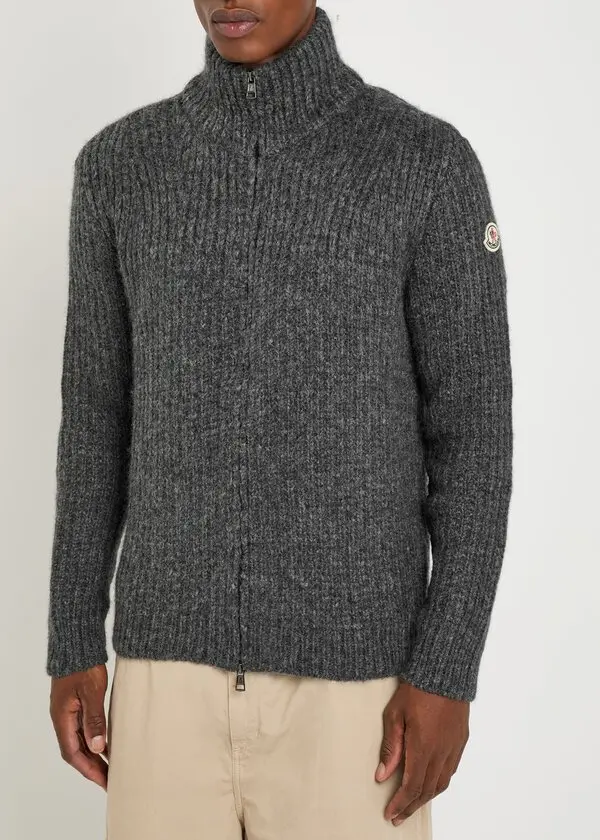Moncler Ribbed Alpaca-blend Cardigan