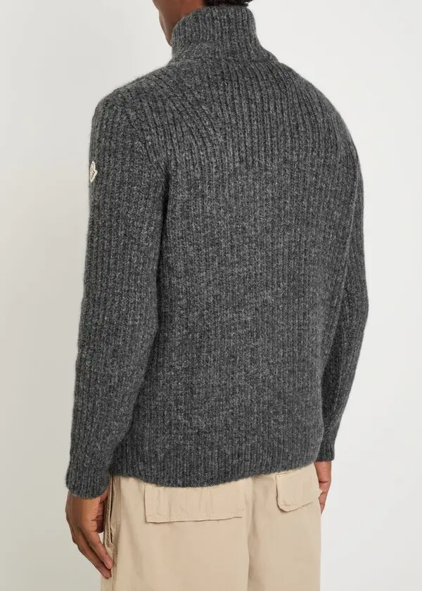 Moncler Ribbed Alpaca-blend Cardigan