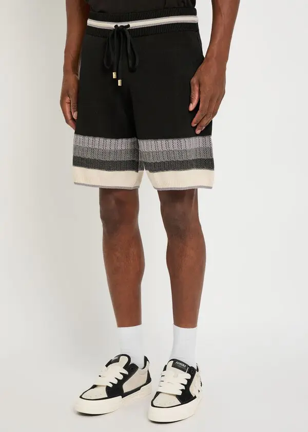 Amiri Striped Fine-knit Shorts