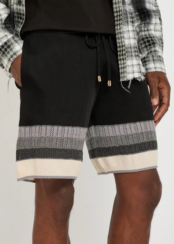 Amiri Striped Fine-knit Shorts