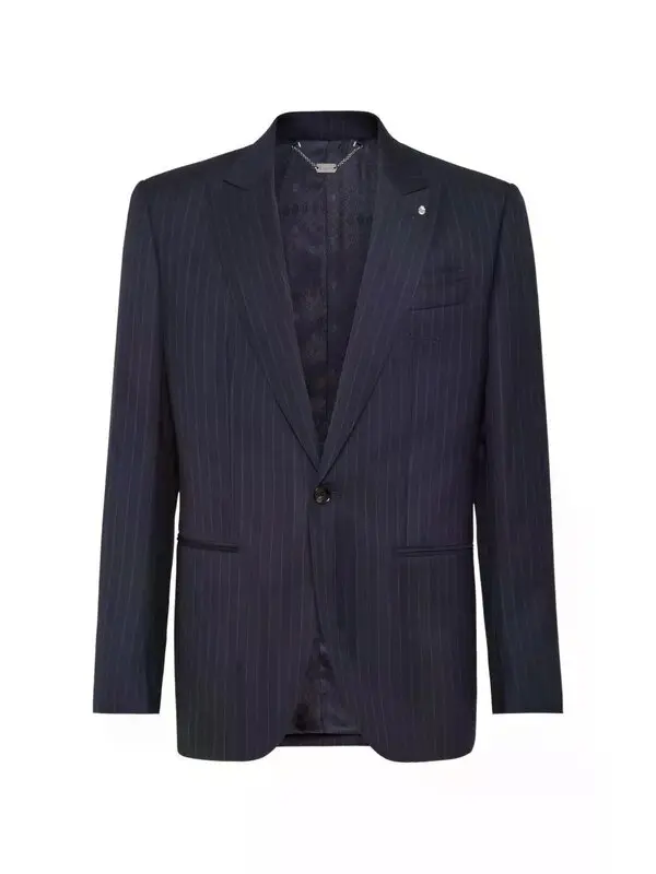 BILLIONAIRE Gessato Pinstripe Single-breasted Blazer - Blue