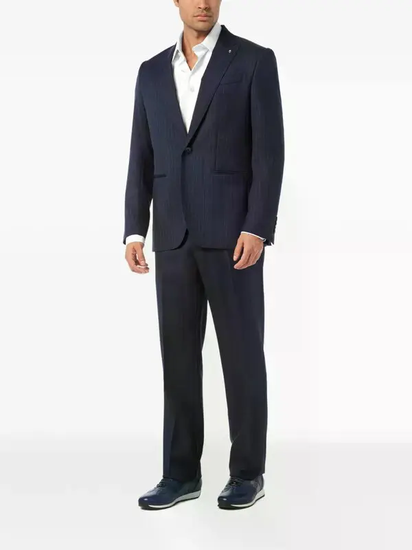 BILLIONAIRE Gessato Pinstripe Single-breasted Blazer - Blue