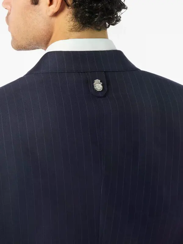 BILLIONAIRE Gessato Pinstripe Single-breasted Blazer - Blue