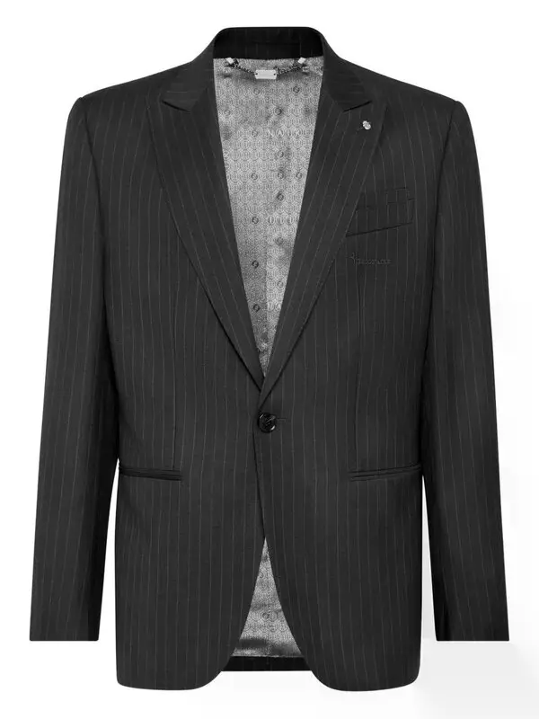 BILLIONAIRE Gessato Pinstripe Single-breasted Blazer - Black