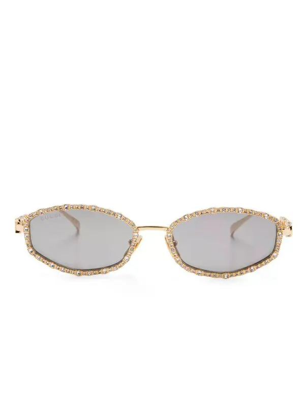 Gucci Oval-frame Sunglasses - Gold