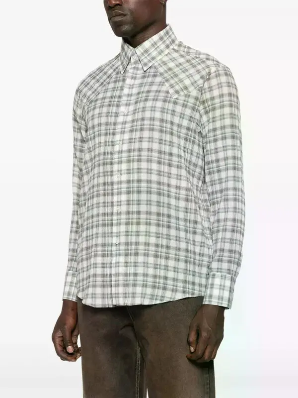CARTER YOUNG Plaid Button-up Shirt - Grey