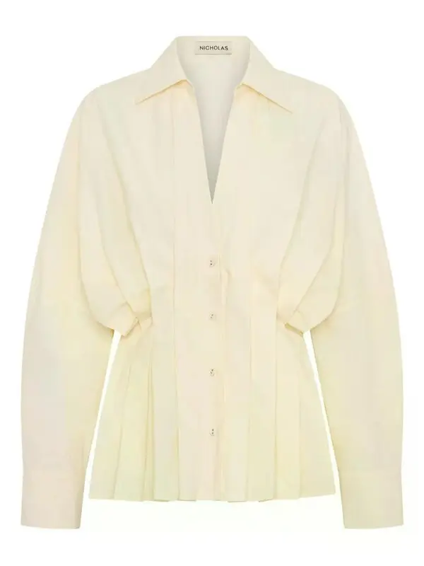 NICHOLAS Pleated Shirt - Neutrals