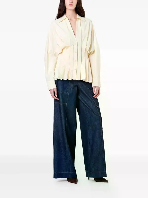 NICHOLAS Pleated Shirt - Neutrals