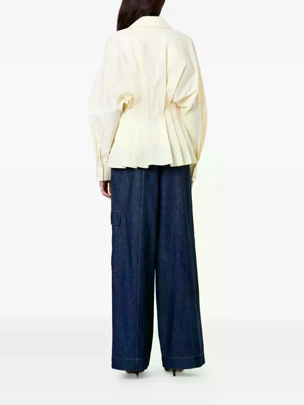NICHOLAS Pleated Shirt - Neutrals