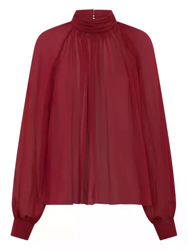 NICHOLAS Solene High-neck Long-sleeve Top - Red