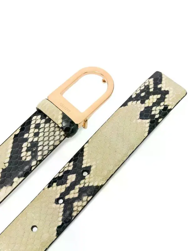 Khaite Snakeskin-effect Buckled Belt