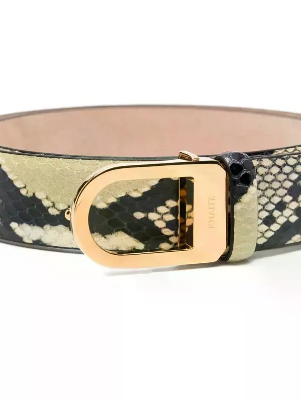 Khaite Snakeskin-effect Buckled Belt