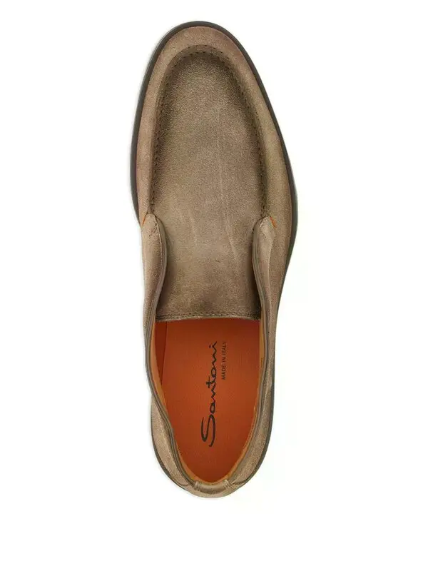 Santoni Leather Slip-on Boots - Brown