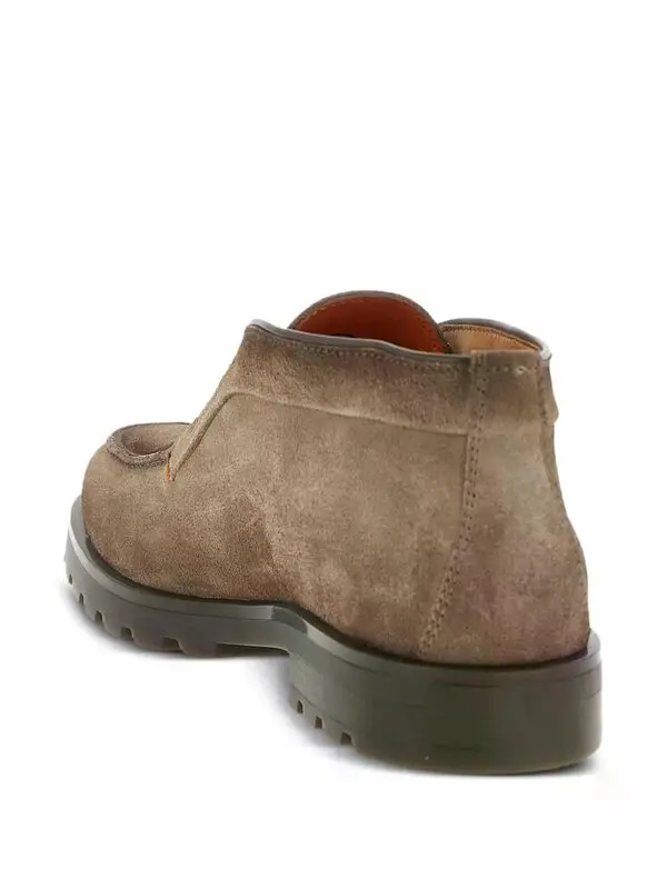 Santoni Leather Slip-on Boots - Brown