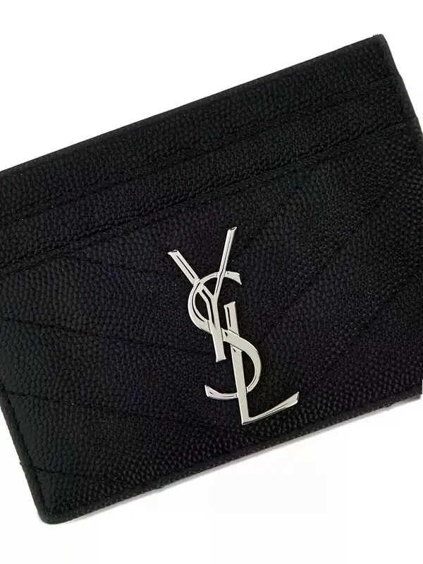 Saint Laurent Cassandre-plaque Card Holder - Black