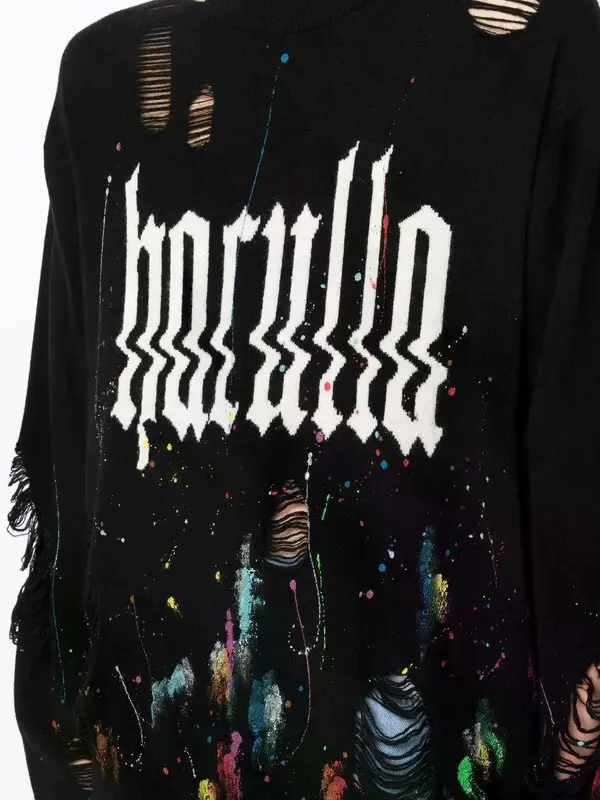 HACULLA. Glitched Distressed Logo-print Jumper