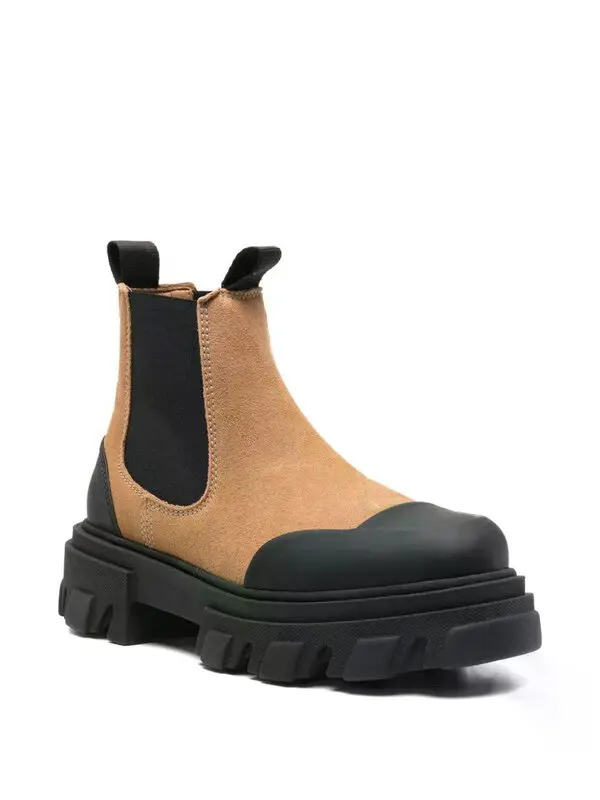 GANNI Lug-sole Chelsea Boots - Brown
