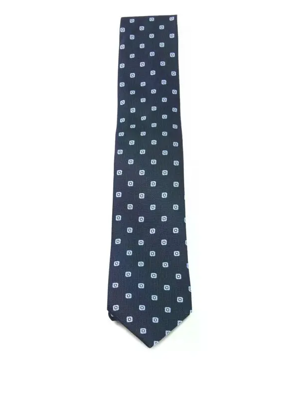 Zegna Woven Square Pattern Tie - Blue