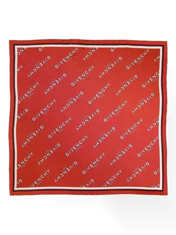 Givenchy Logo-lettering Silk Scarf - Red