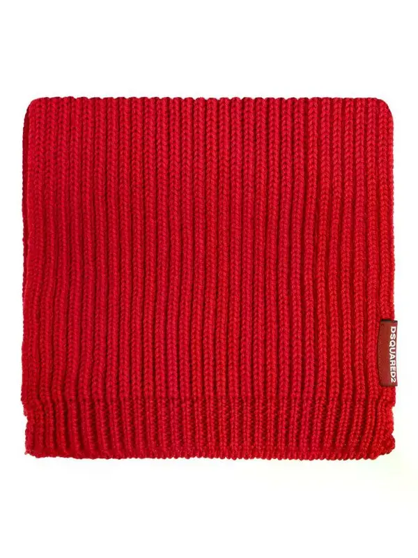 Dsquared2 Ribbed Beanie And Scarf Set - Red