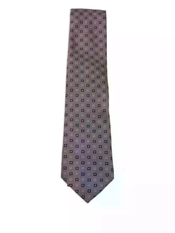 Zegna Geometric-patterned Neck Tie - Pi1 Light Pink