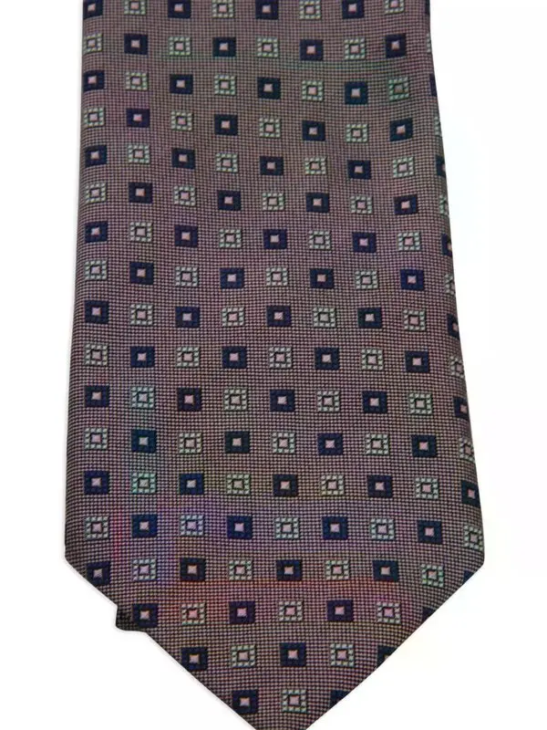 Zegna Geometric-patterned Neck Tie - Pi1 Light Pink