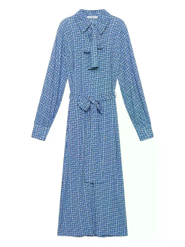 Malìparmi Geometric-print Belted Midi Dress