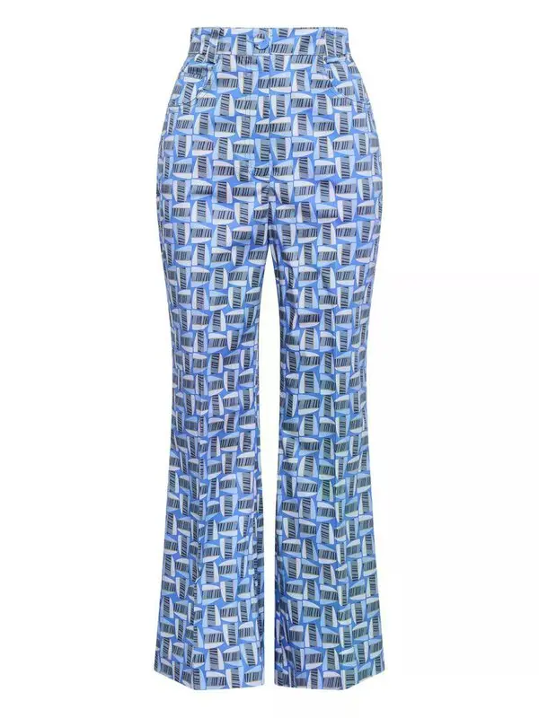 Malìparmi Geometric-print Flared Trousers