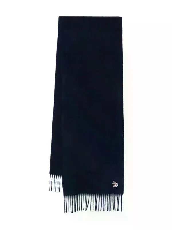 Paul Smith Zebra-embroidered Scarf - Blue