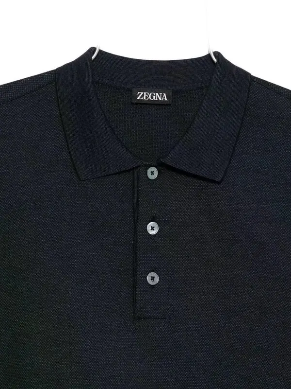 Zegna Long-sleeved Polo Shirt - Black