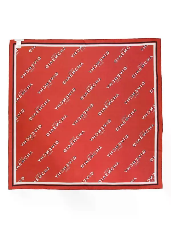 Givenchy Logo-lettering Silk Scarf - Red