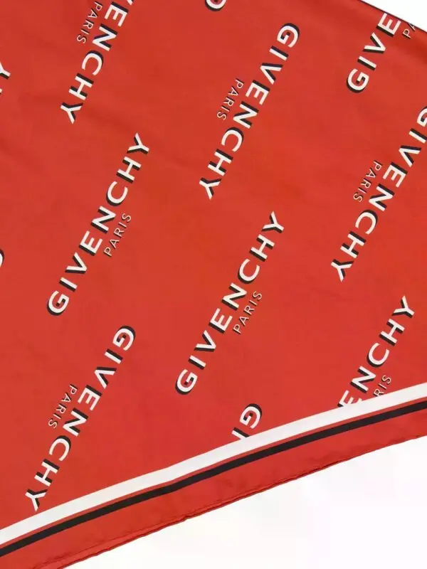 Givenchy Logo-lettering Silk Scarf - Red
