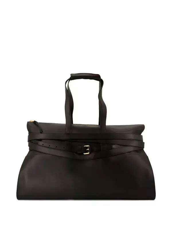Moschino Belted Leather Tote - Black