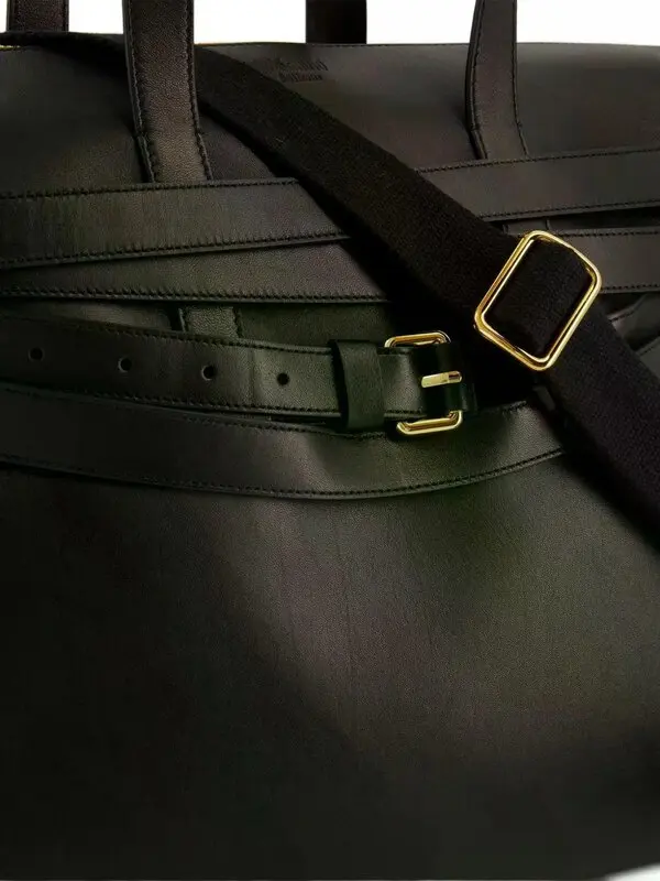 Moschino Belted Leather Tote - Black