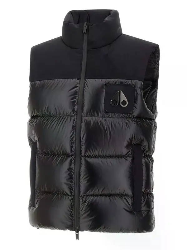 Moose Knuckles Quilted Gilet With Logo Plaque - Black